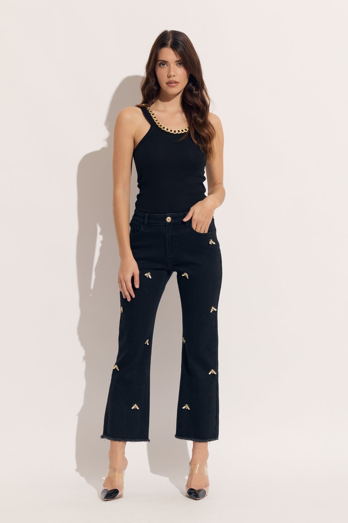 Wife Beater Tank with Gold Chain Hardware – OO LA LA!