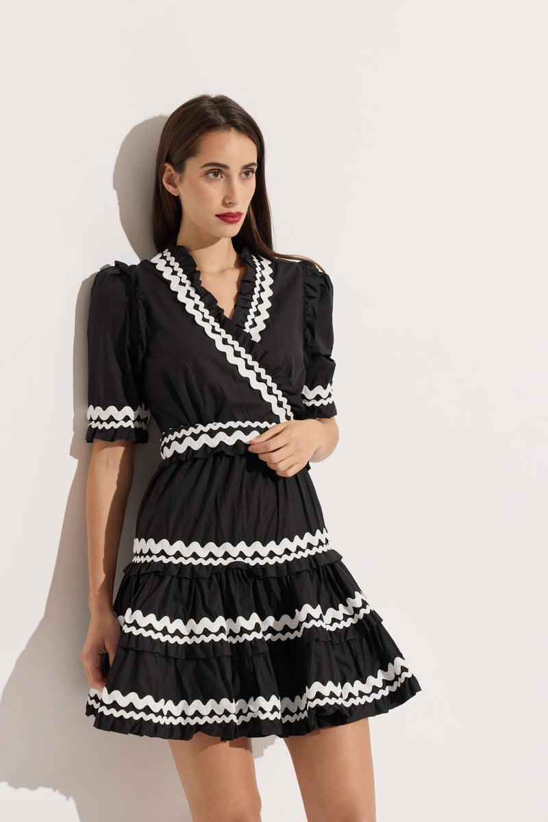 Rick Rack Short Sleeve Short Dress – OO LA LA!